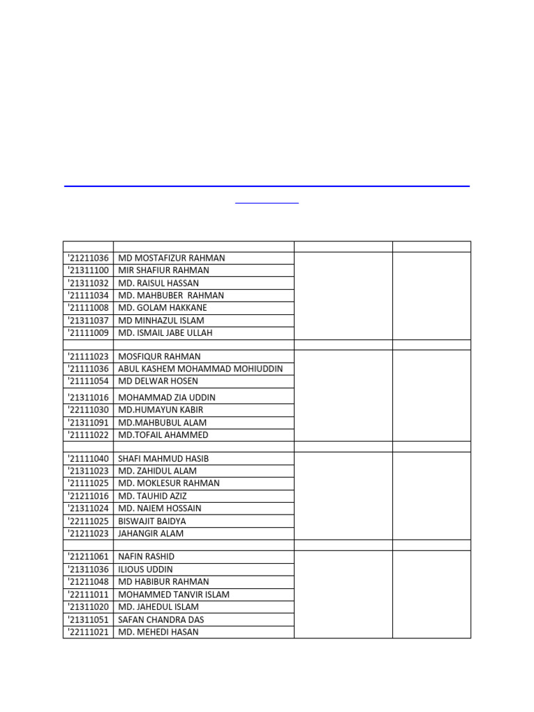 Section 1 List (CSE 2281) | PDF | Bangladesh