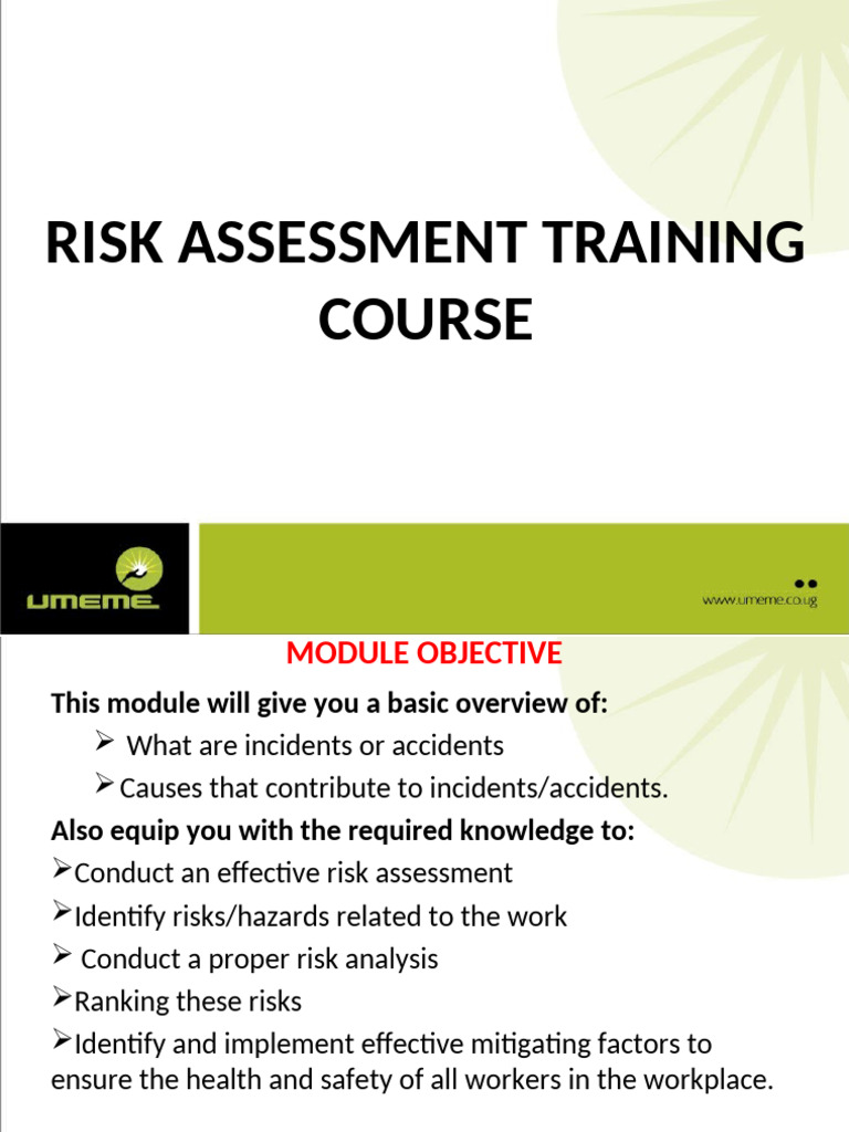 Umeme Risk Assessment Training | PDF | Risk | Risk Assessment