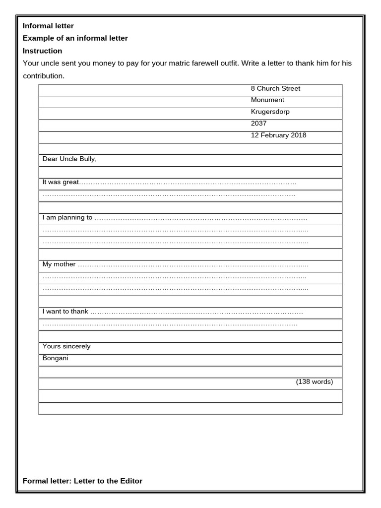Formal and Informal Letter | PDF