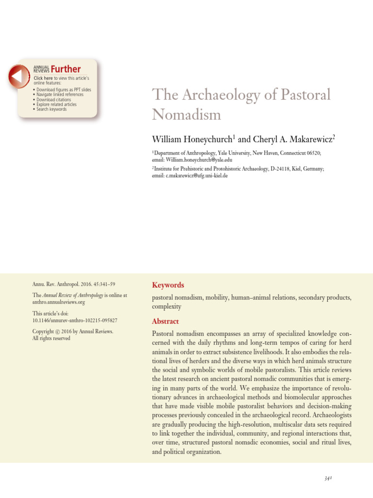 The Archaeology of Pastoral Nomadism | PDF | Pastoralism | Sahara
