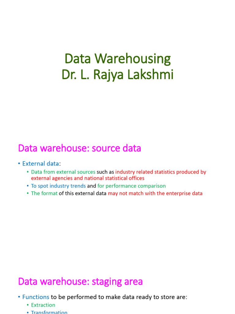 Data Warehousing_Lecture_5 | PDF | Data Warehouse | Metadata