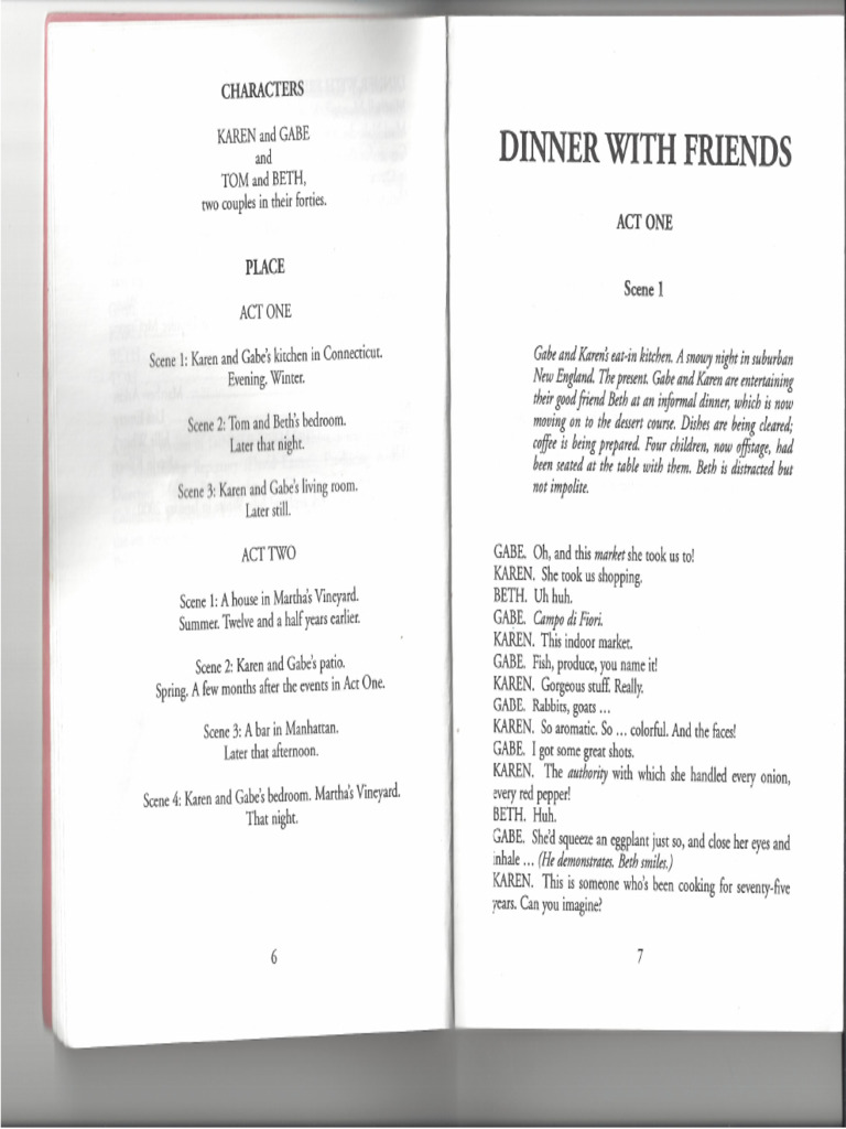 DINNER WITH FRIENDS Script | PDF