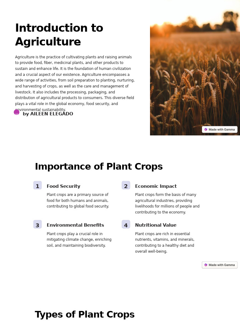 Introduction To Agriculture 1 | PDF | Agriculture | Foods