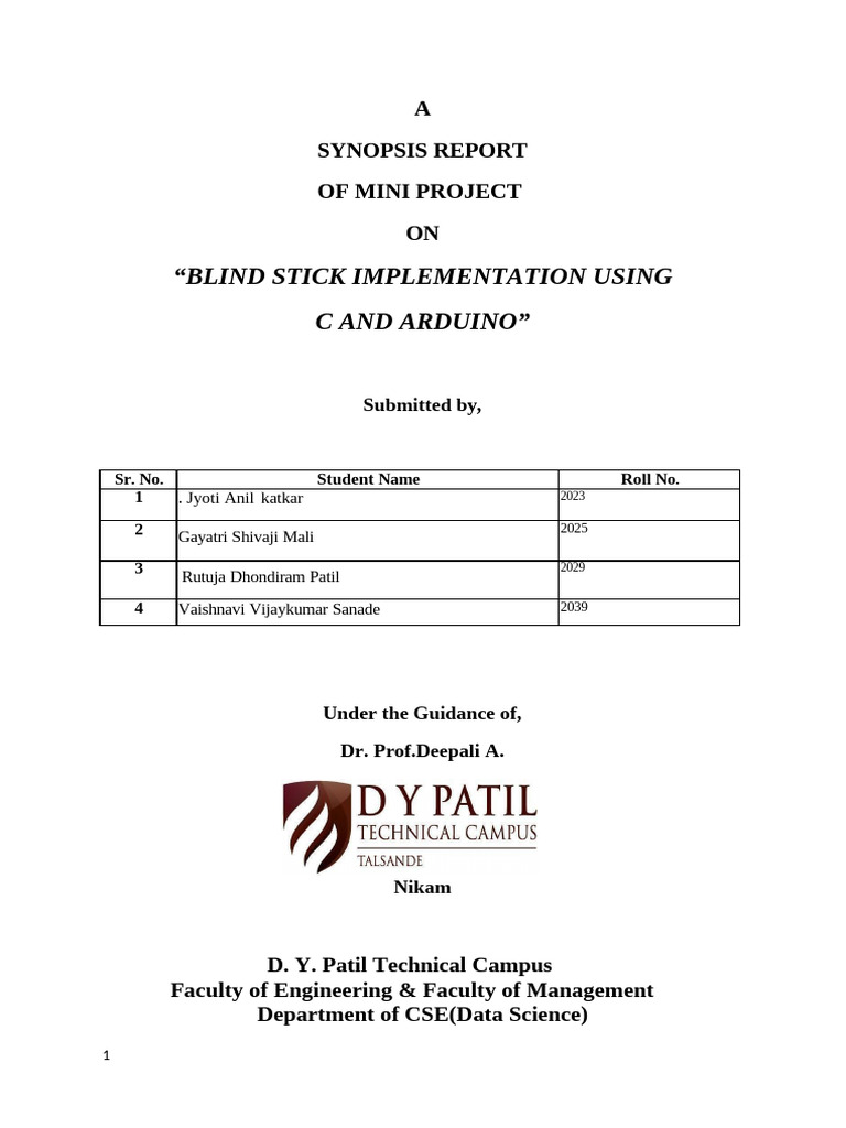 Smart Blind Stick Design Using Arduino | PDF | Ultrasound | Visual ...