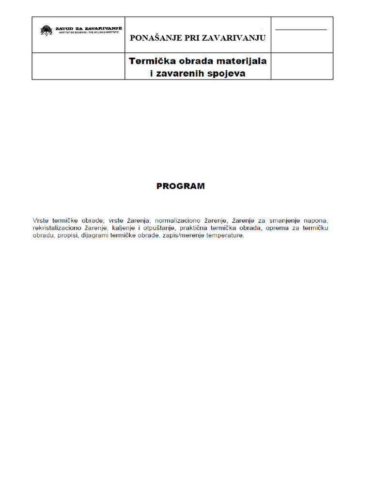 Termička Obrada Materijala I Zavarenih Spojeva | PDF