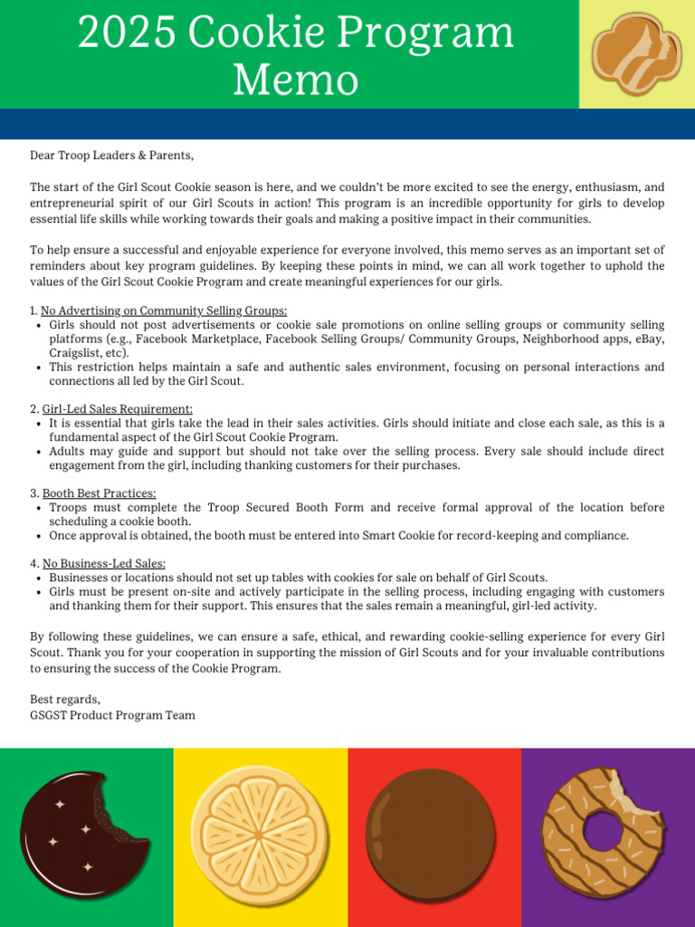 2025 Girl Scout Cookie Guidelines | PDF