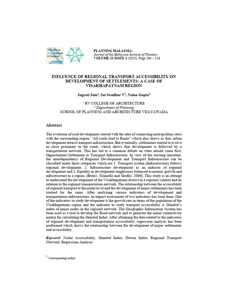 Influence of Regional Transport Accessibility On D | PDF | Regression ...