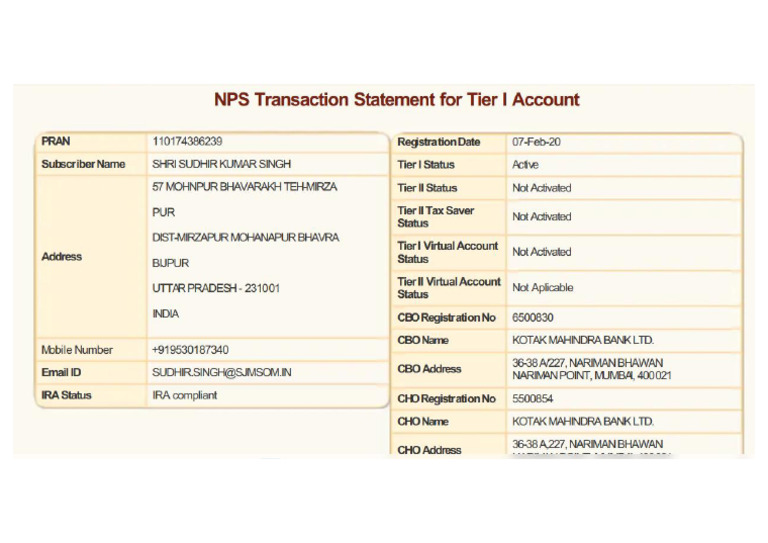 NSDL Statement | PDF