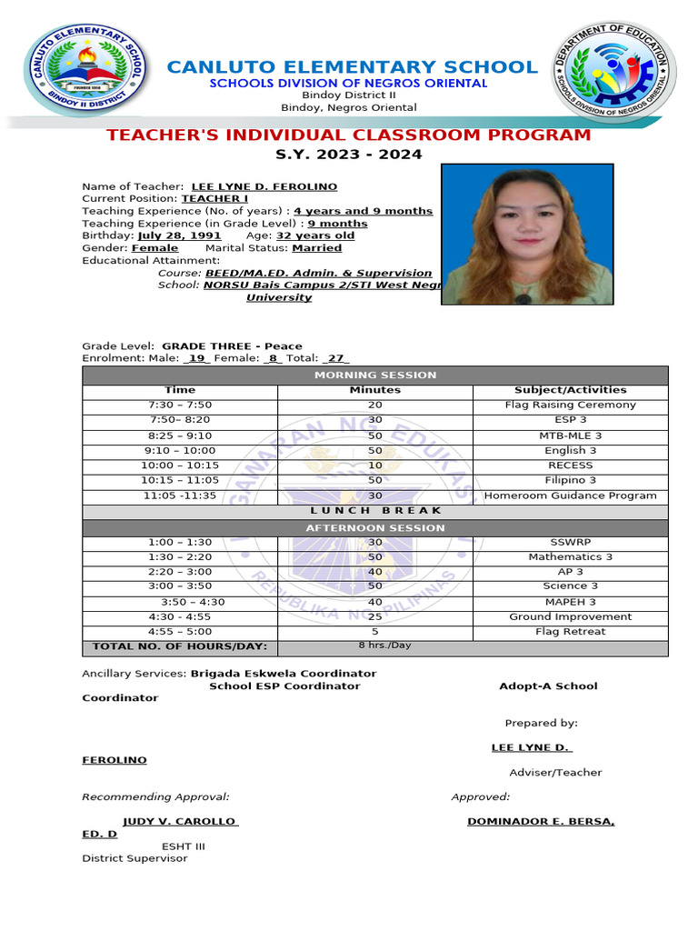 Lee Lyne Classroom Program | PDF | Educational Organizations | Schools