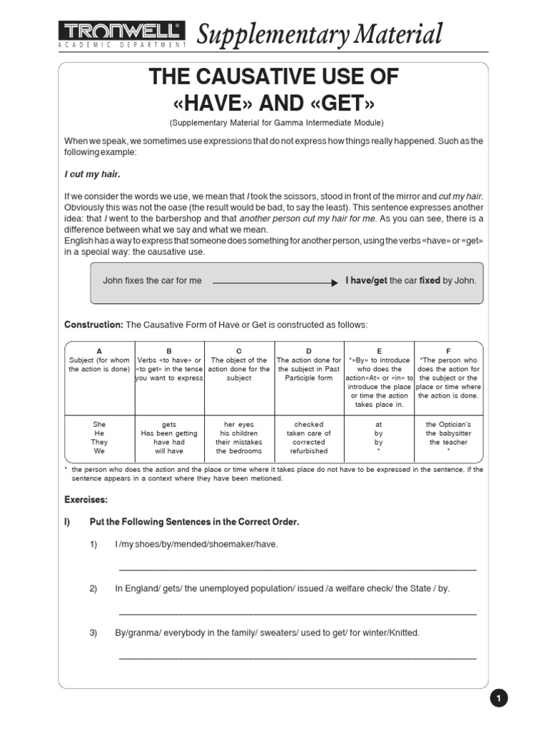 Causative Rules | PDF | Verb | Subject (Grammar)