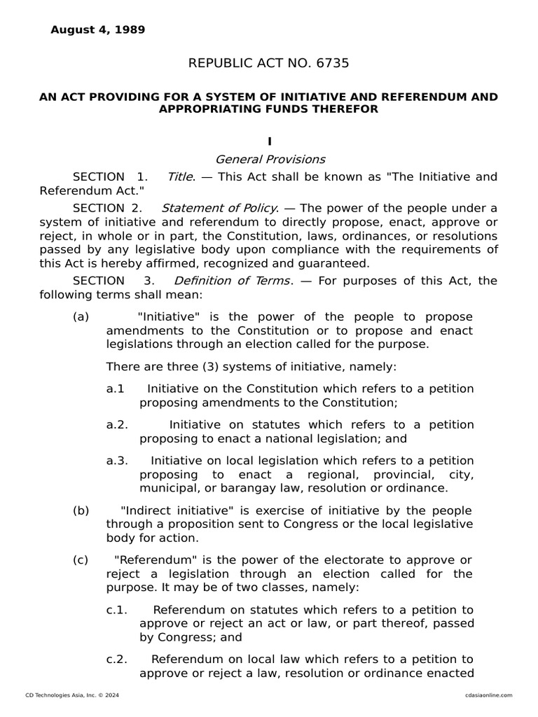 61705-1989-The Initiative and Referendum Act20240610-11-Me3g75 | PDF ...