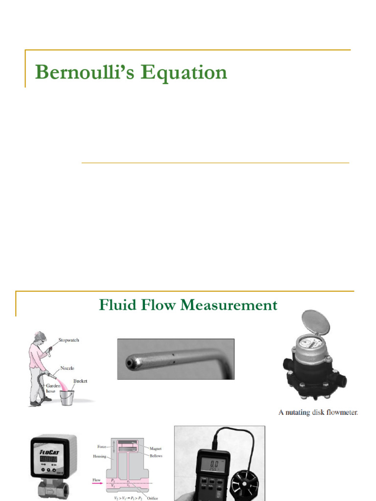 Chapter 5 Bernoullis Equation Part 2 | PDF | Fluid Dynamics | Flow Measurement