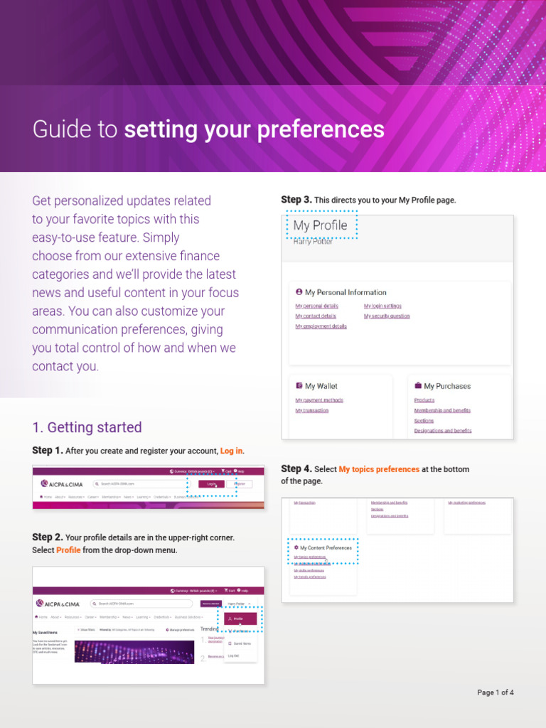 Setting Your Preferences Guide | PDF