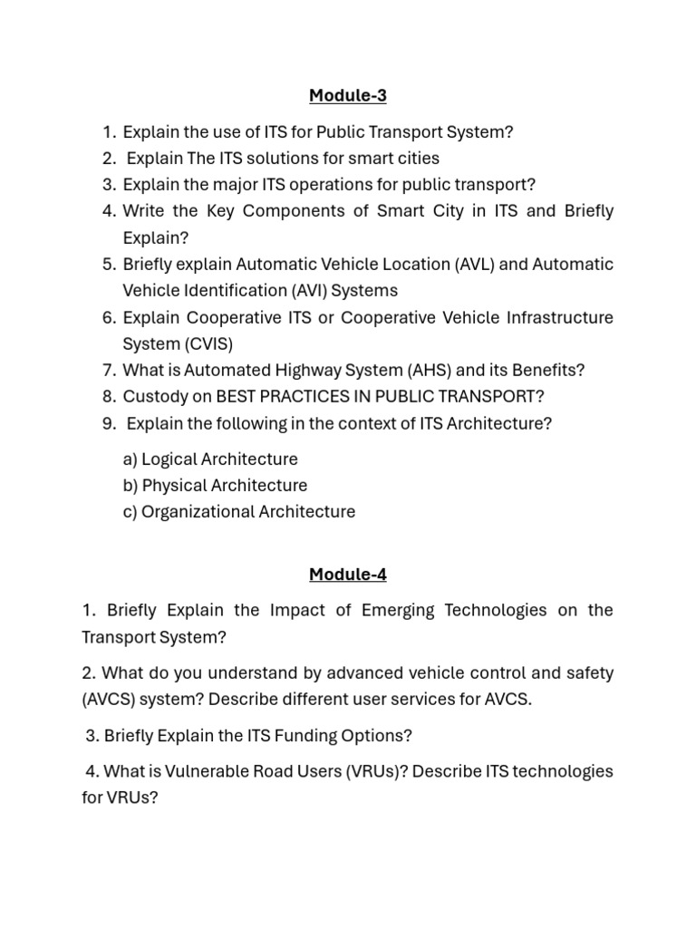 ITS Solutions for Smart Public Transport | PDF