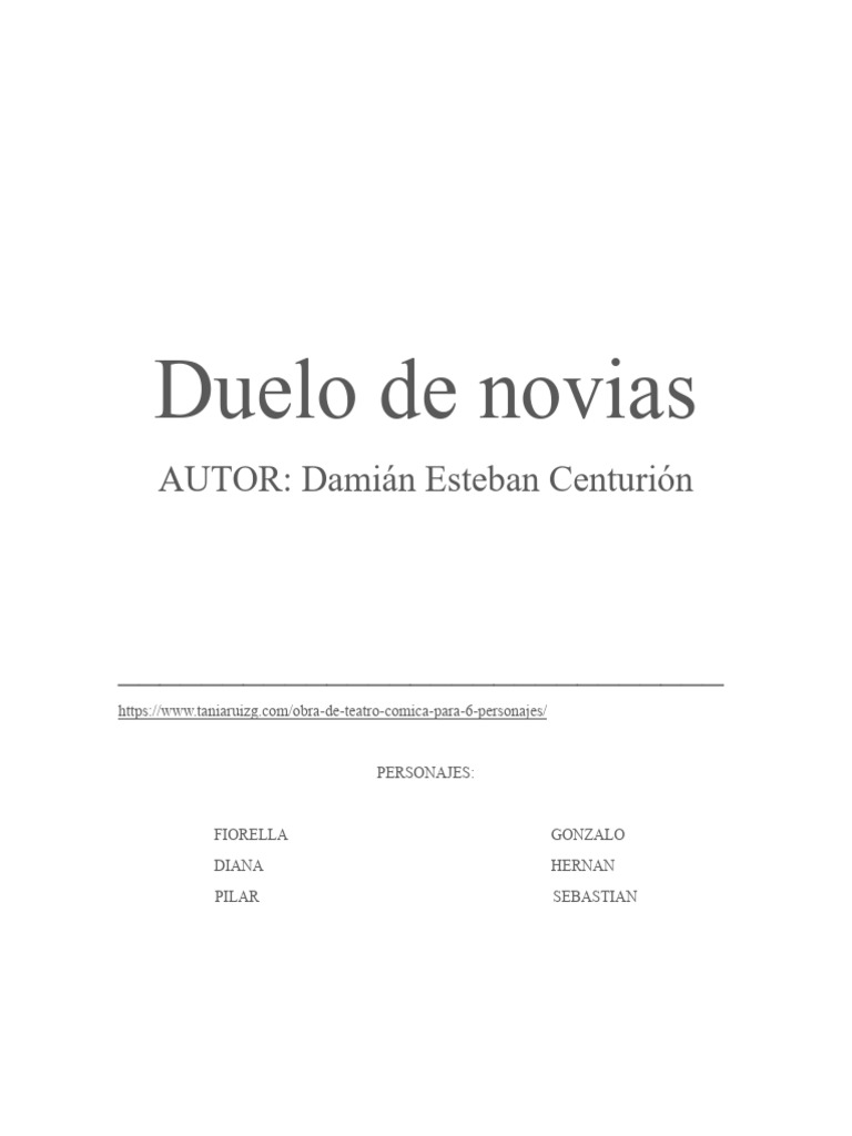 Duelo de Novias Guion | PDF | Amor