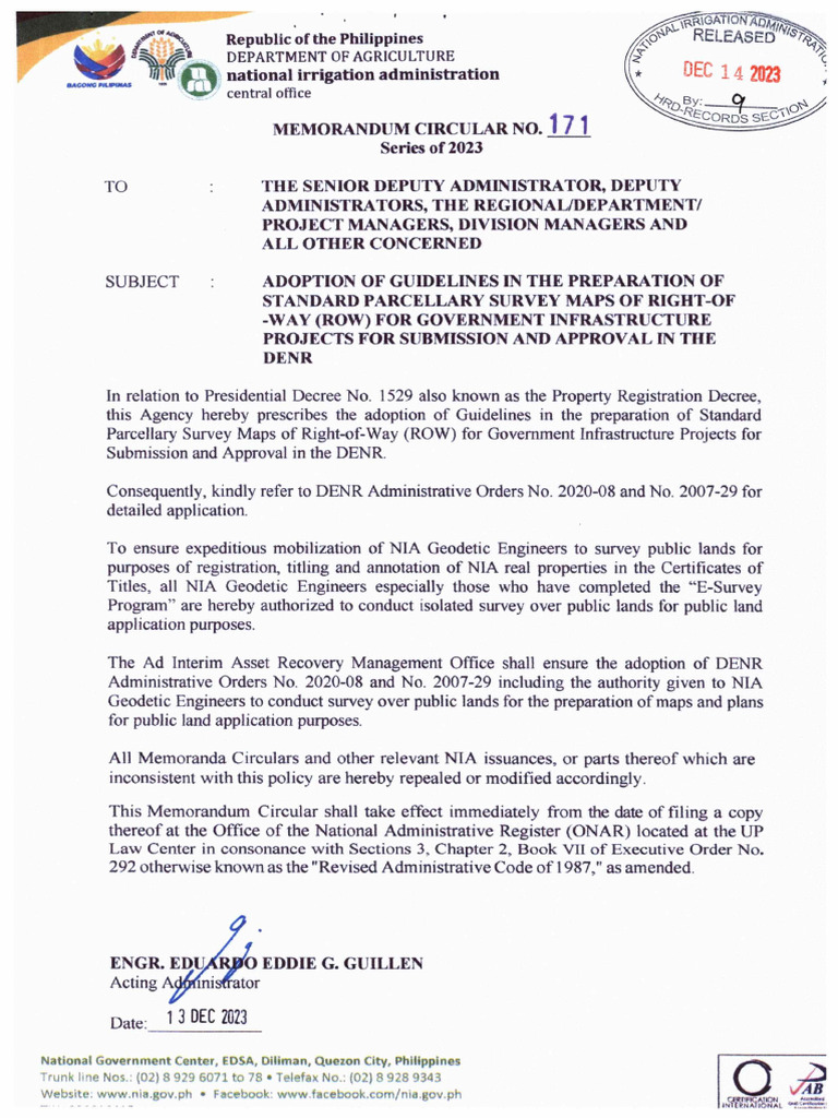 Guidelines on Parcellary Work | PDF