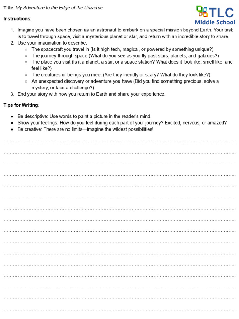 gr6 - Science - My Adventure To The Edge of The Universe | PDF ...