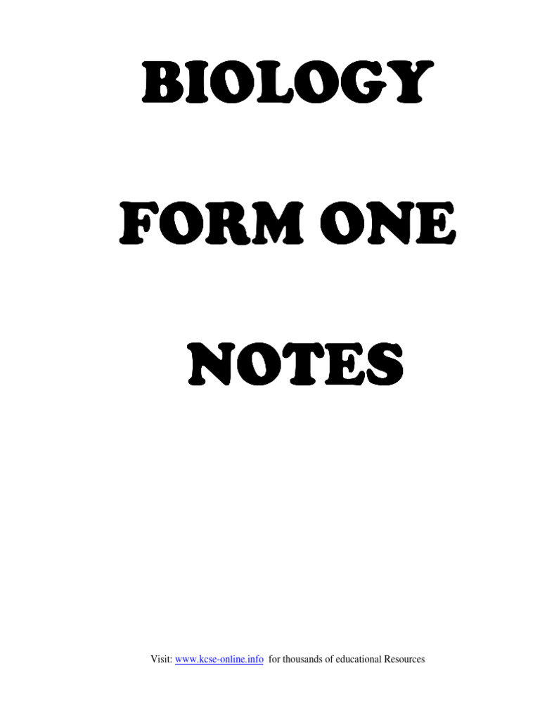 Biology Notes for Forms 1-4 | PDF | Leaf | Osmosis