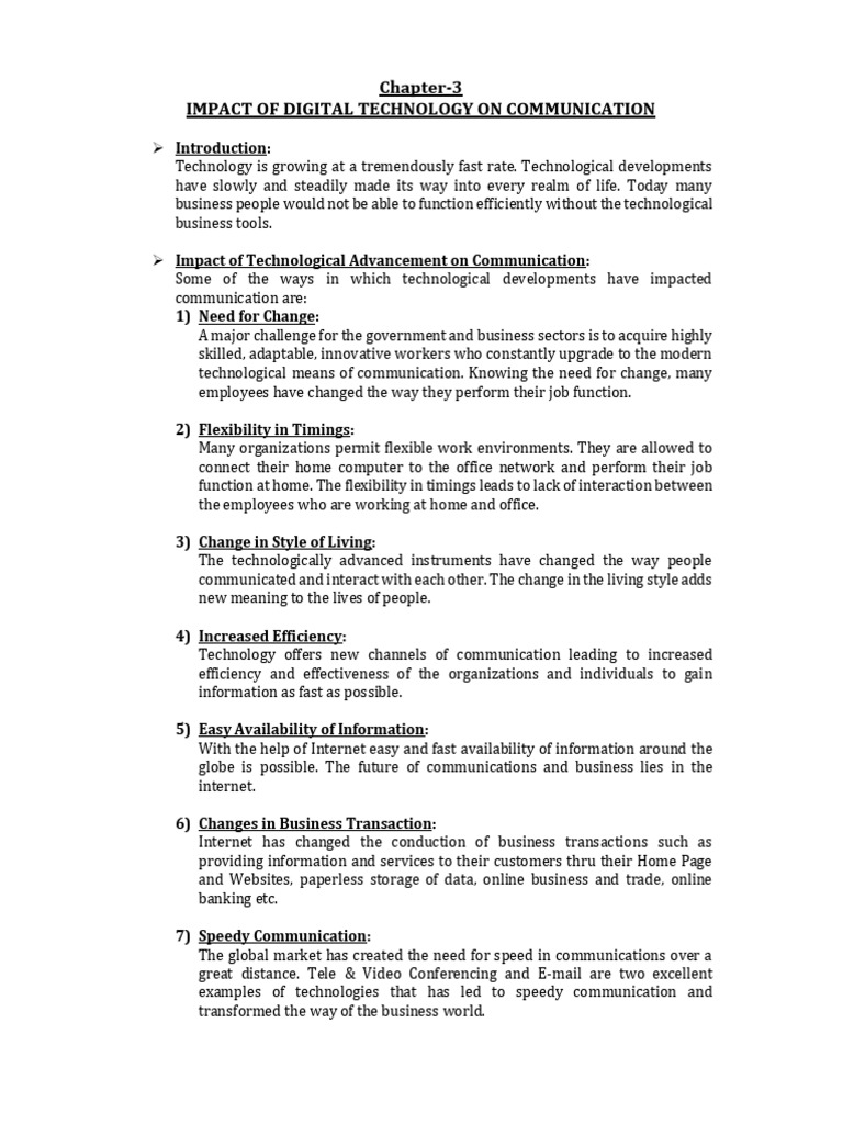 Chap-3 Impact of Dig Tech On Comm | PDF | Websites | World Wide Web