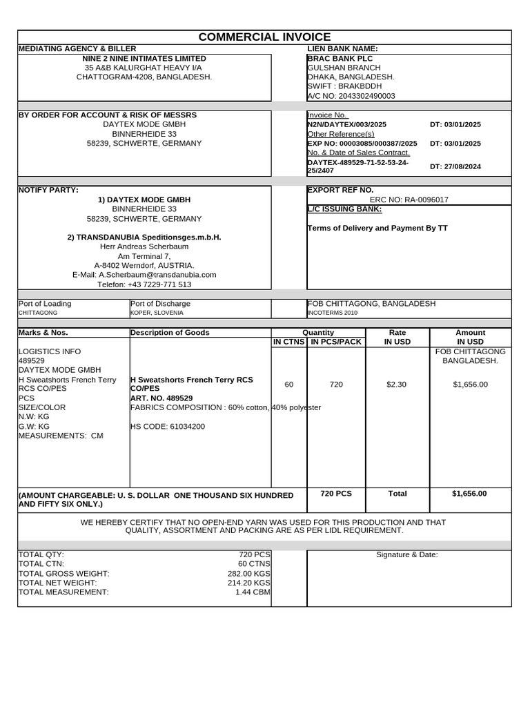 INVOICE-003-2025-KOP-2 | PDF | Freight Transport