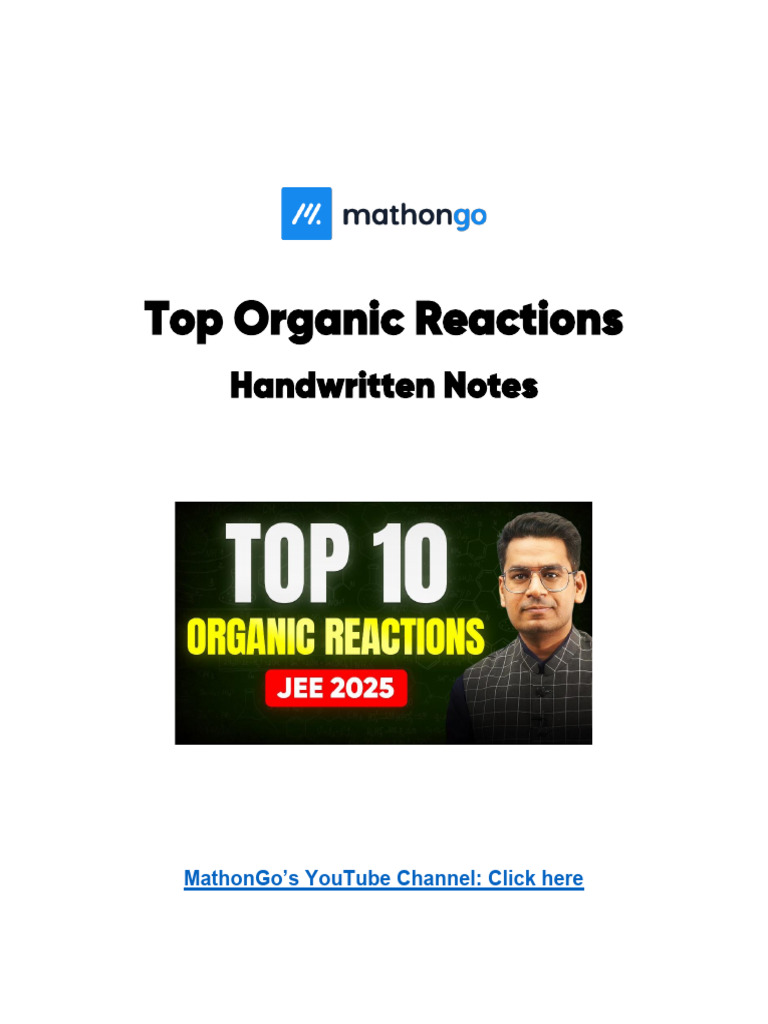 Top Named Reactions (MathonGo) | PDF