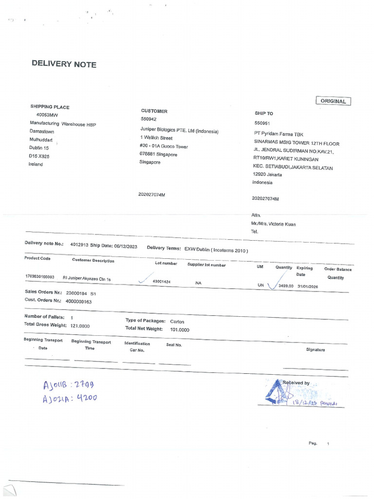 Delivery Note | PDF