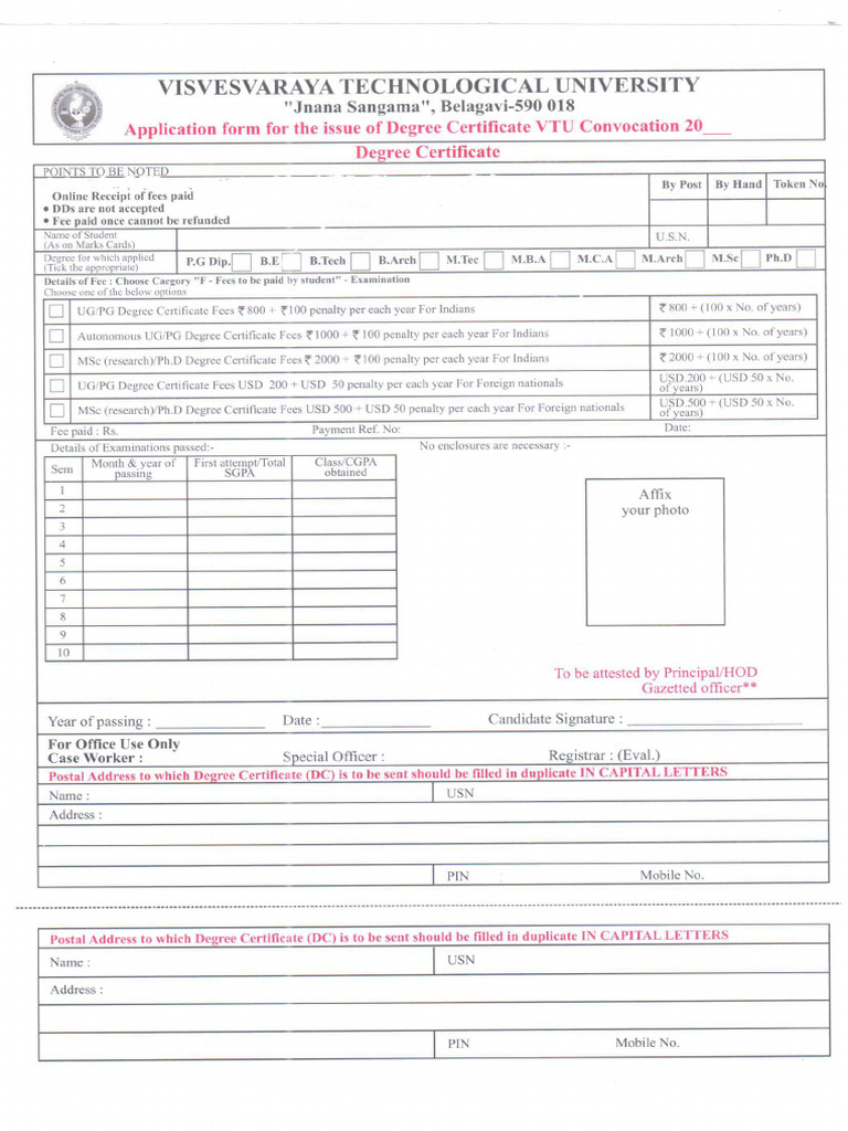 Convocation Application | PDF