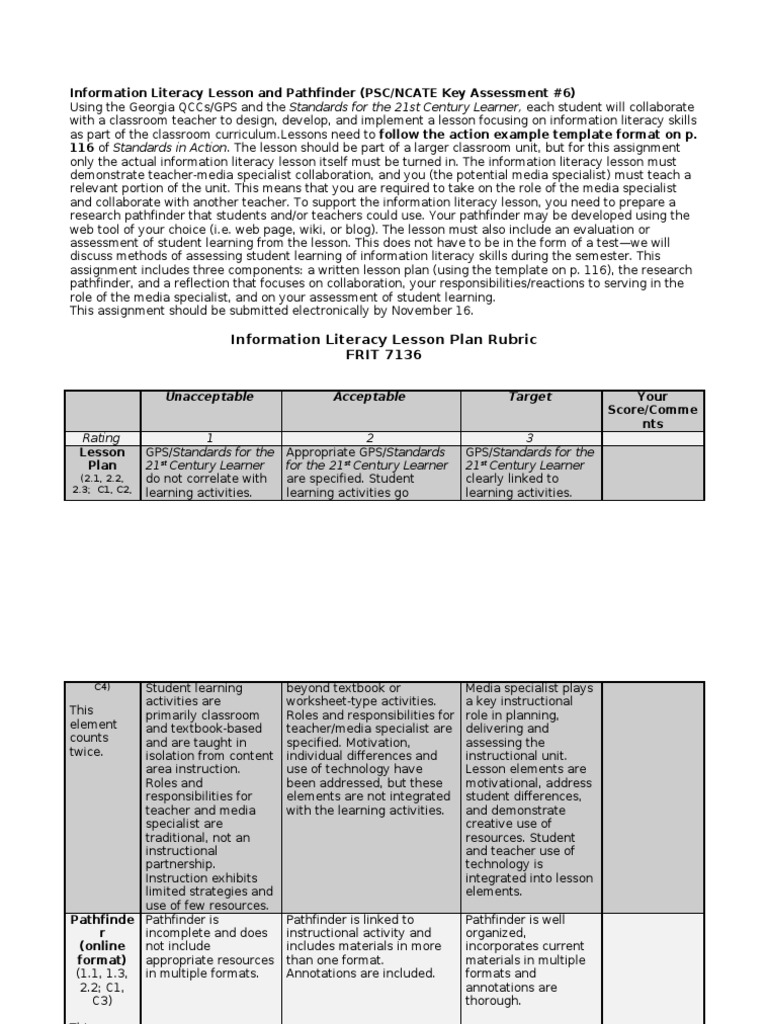 Information Literacy Lesson and Pathfinder | PDF | Information Literacy ...
