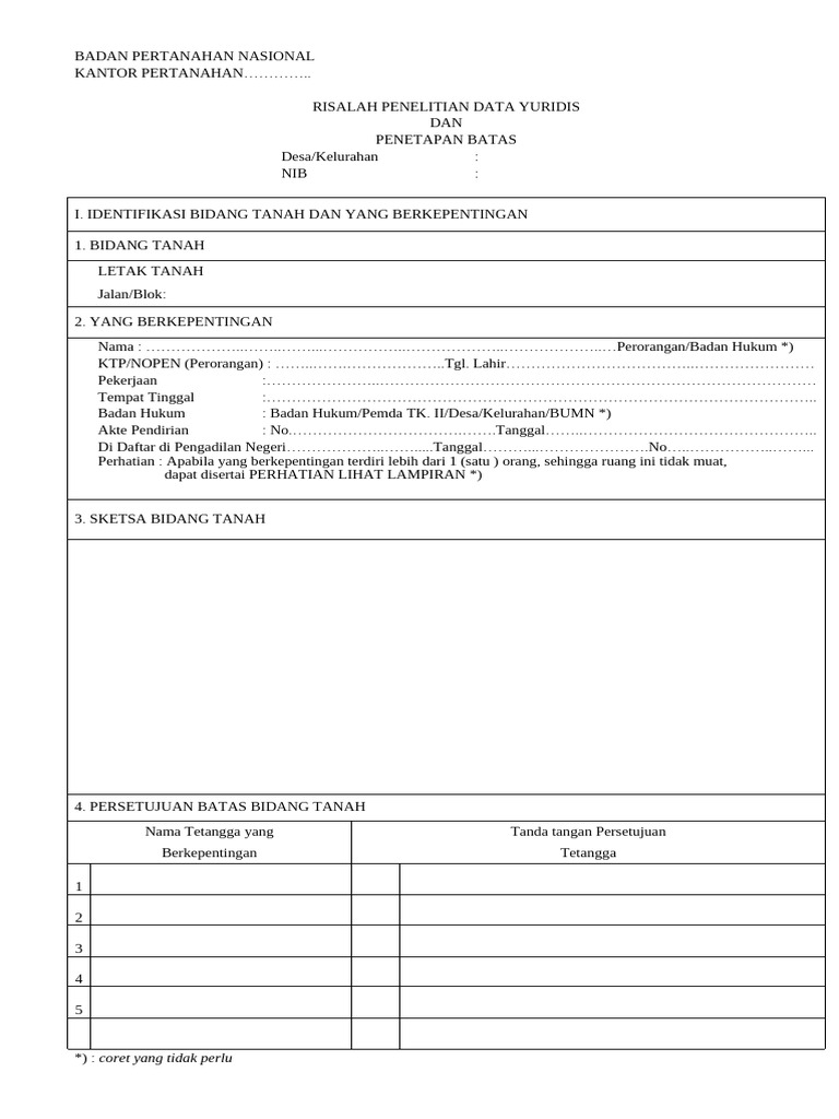 Penetapan Batas Tanah | PDF