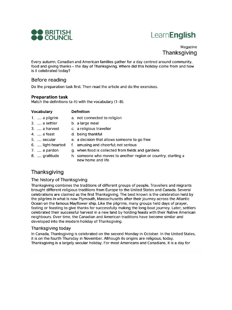 Thanksgiving | PDF