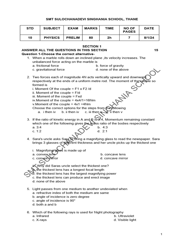 Sulochanadevi Singhania - Physics | PDF | Force | Waves