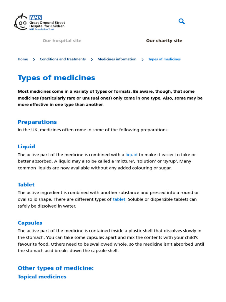 Types of Medicines Explained | PDF | Injection (Medicine) | Tablet ...