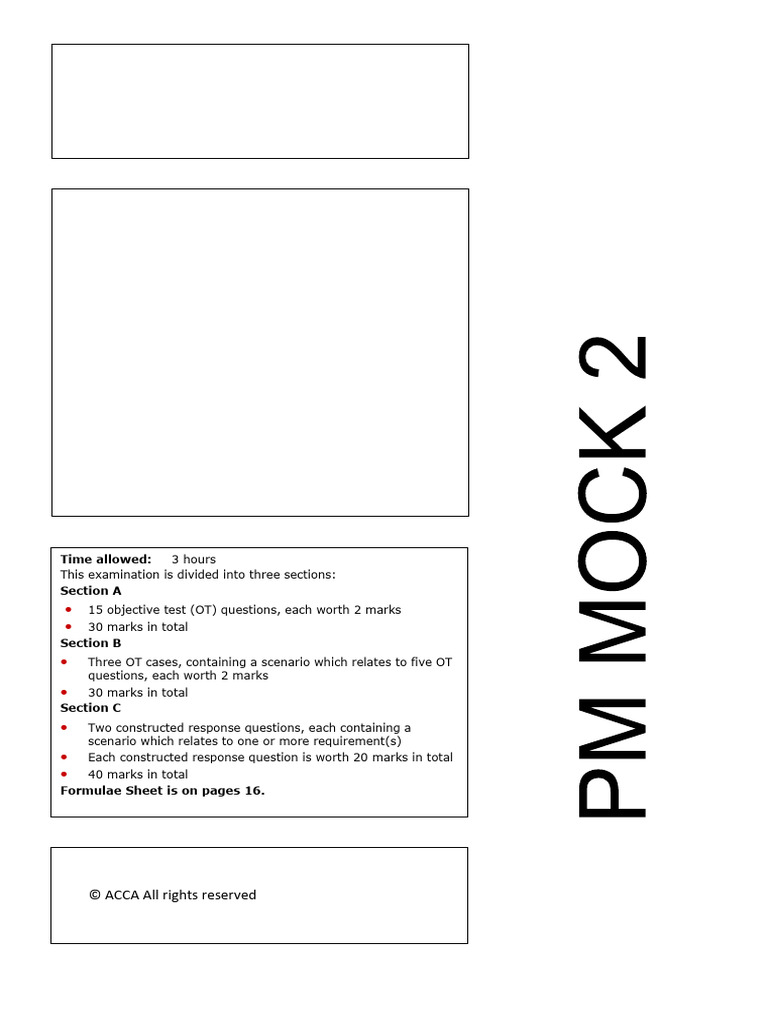 2022 - 23 Performance Management (PM) - Mock 2 | PDF | Pricing | Return ...