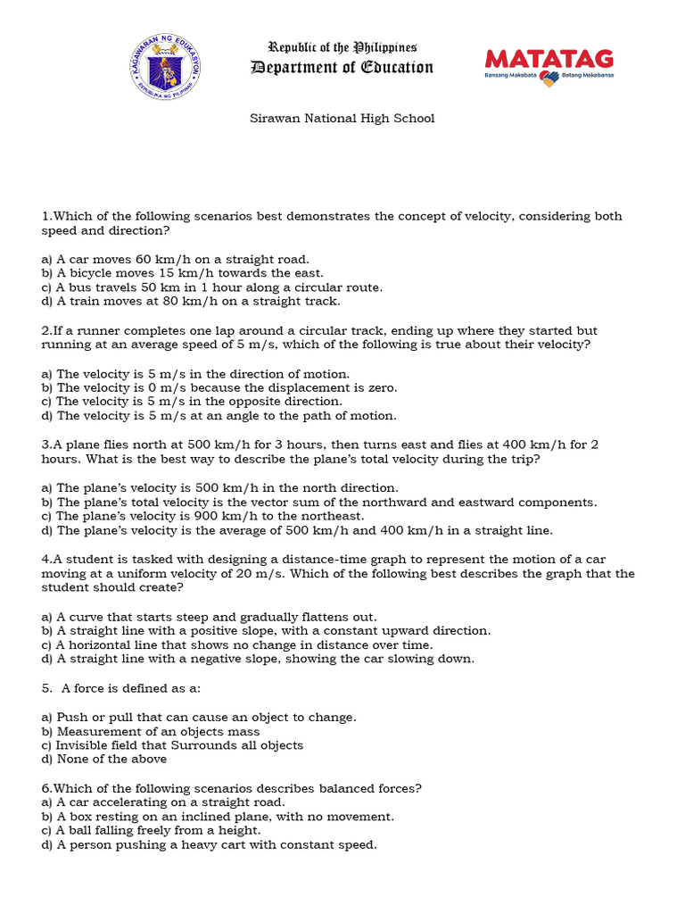 Science 7 Third Quarter Exam Guide | PDF | Force | Heat Transfer