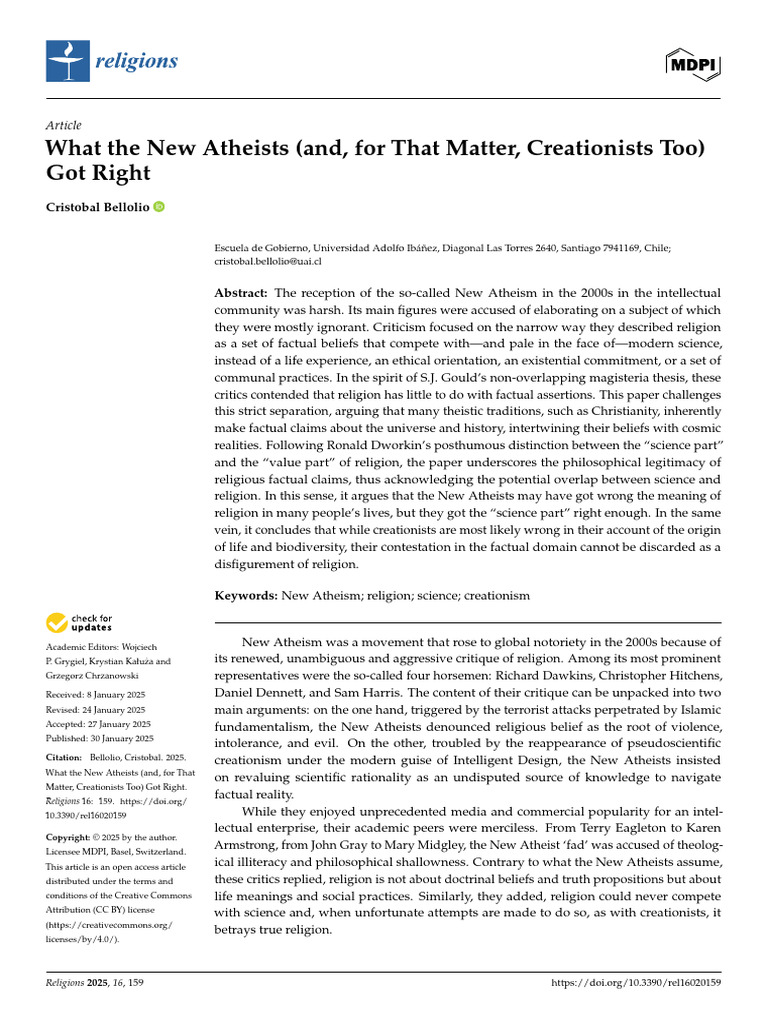 Religions 16 00159 | PDF | New Atheism | Atheism