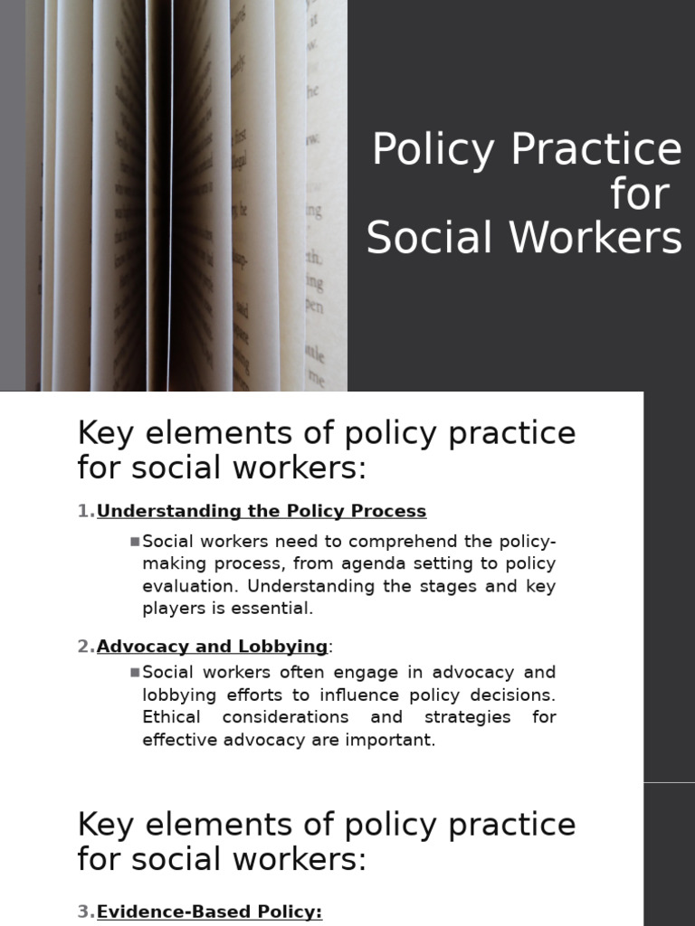 Policy Advocacy Essentials for Social Workers | PDF | Social Work | Policy