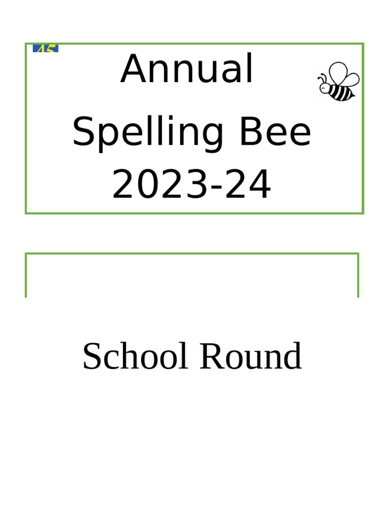 speling bee | PDF
