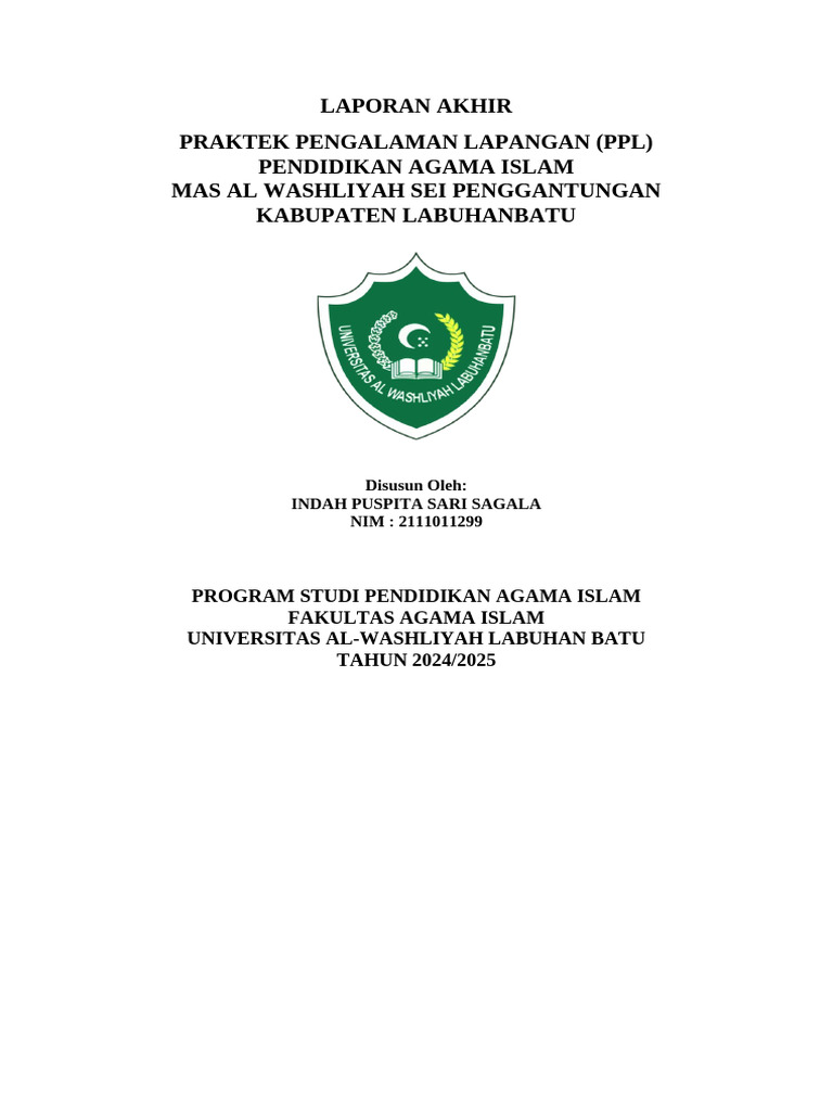 Laporan PPL Pendidikan Agama Islam 2024 | PDF