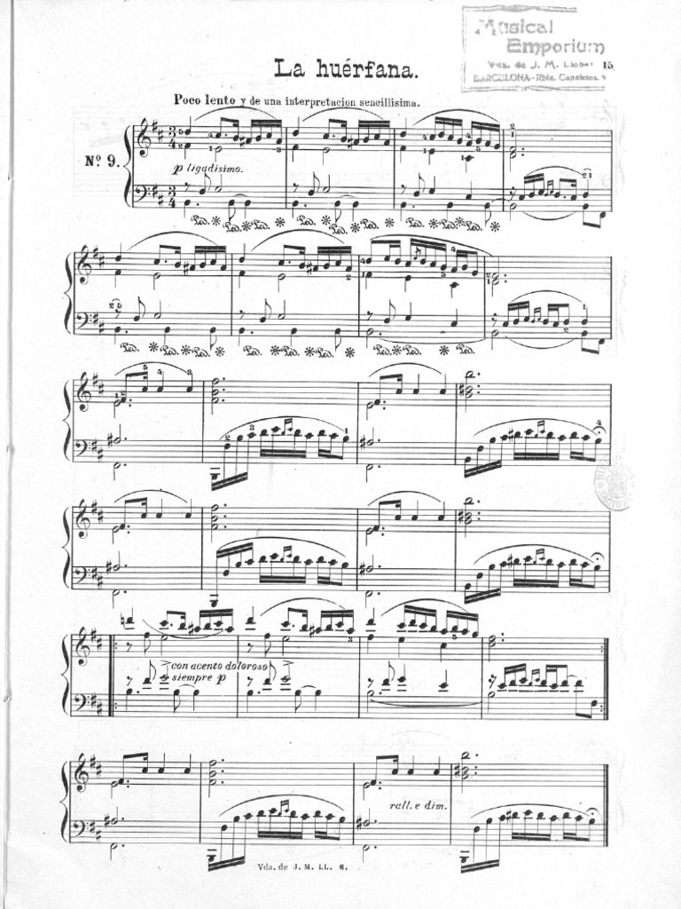 03 - Granados - La Huérfana (No. 9 From Cuentos de Las Juventud, Op. 1) | PDF