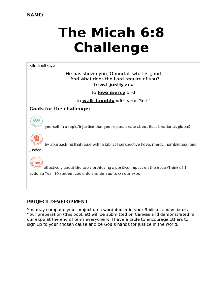 The Micah 68 Challenge - 2024 Workbook-1 | PDF | Hunger | Food Security