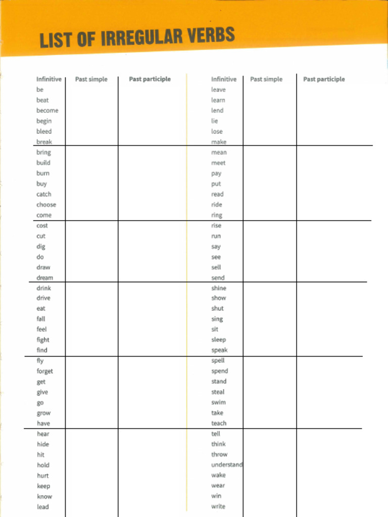 Irregular Verbs 2 ESO B | PDF
