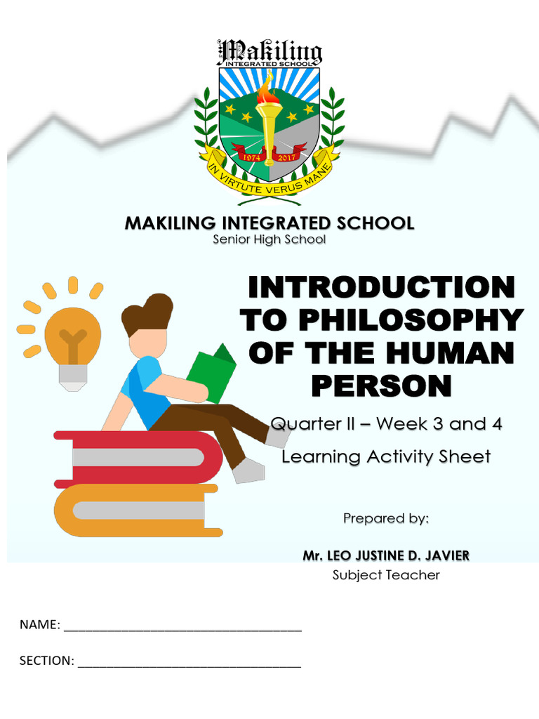 PHILOSOPHY 2nd Quarter Learning Activity Sheet | PDF | Cognitive ...