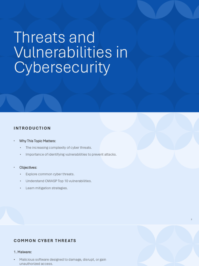 Threats and Vulnerabilities | PDF | Security | Computer Security