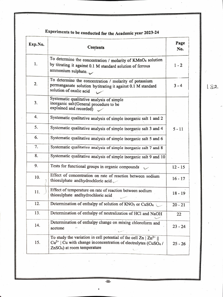 PU2 chemistry Laboratory Manual | PDF