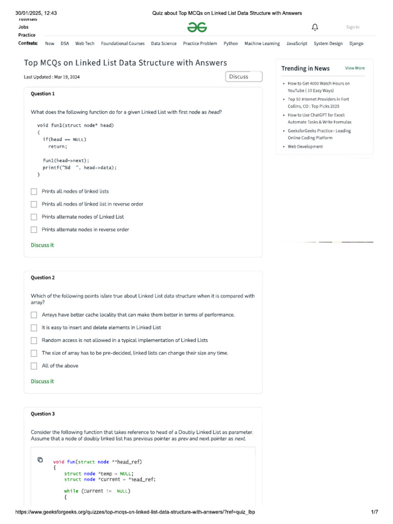 dsa linkedlist 1 | PDF dsa linkedlist 1 | PDF