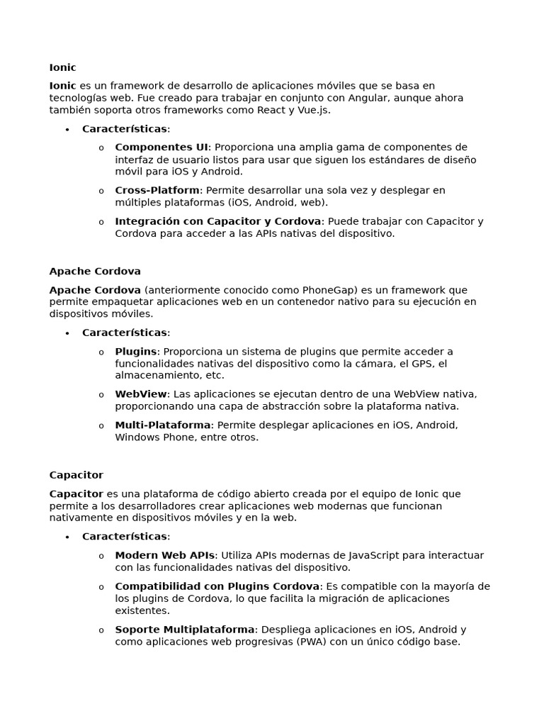 Desarrollo de Apps con Ionic y Capacitor | PDF | Aplicación movil ...