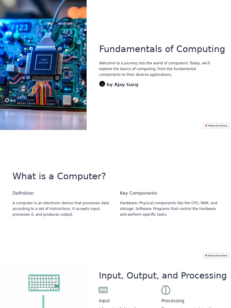 Fundamentals of Computing | PDF | Computer Data Storage | Input/Output