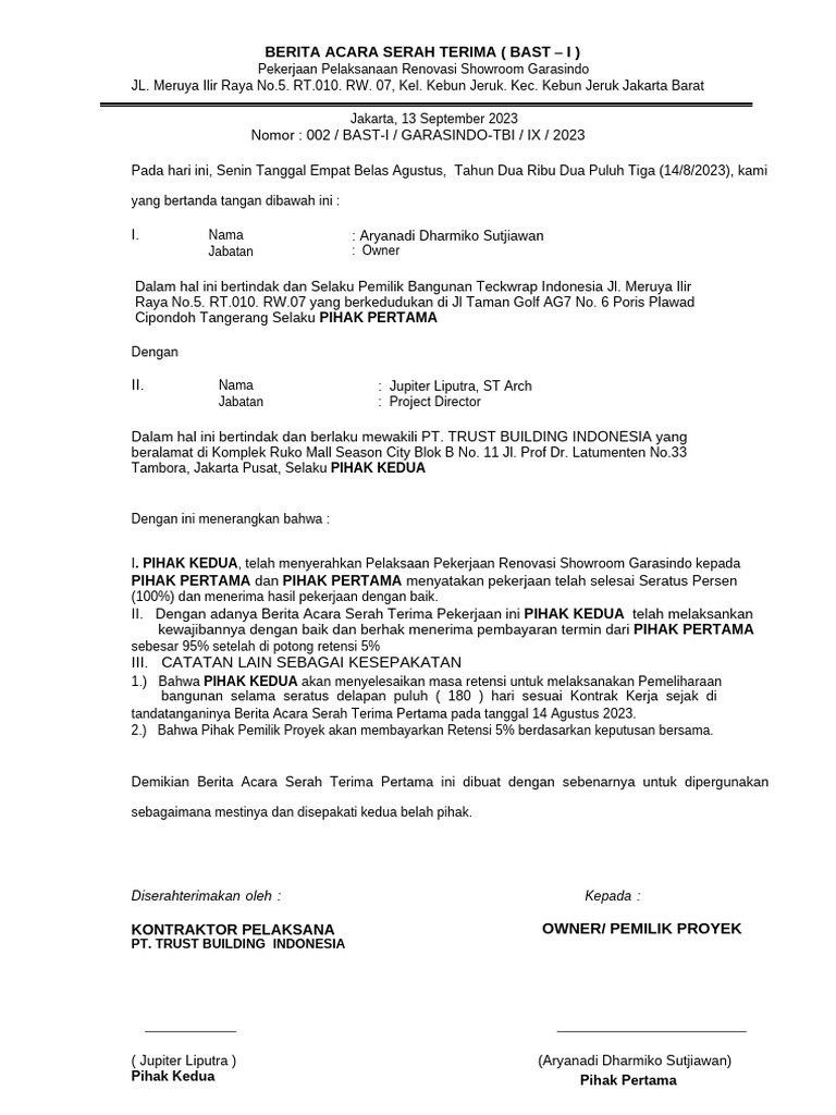 BAST-1 Garasindo | PDF