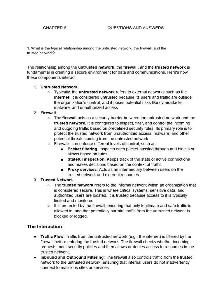 Chapter 6 Is Questions and Answers | PDF | Firewall (Computing) | Transmission Control Protocol