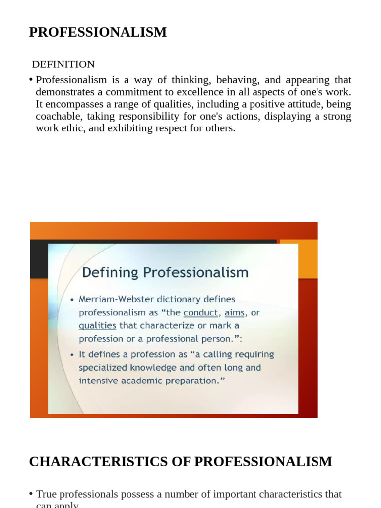 Understanding Professionalism and Its Traits | PDF